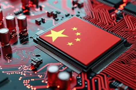 Premium Photo Chinas Flag On Processor Dominance In Global Chip Manufacturing