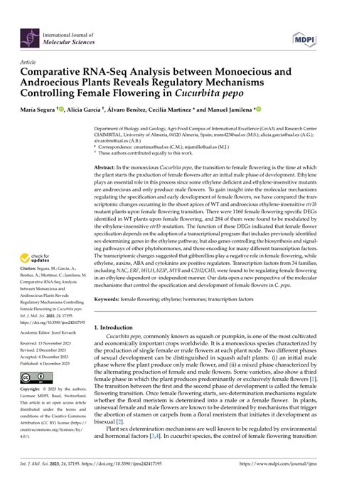 Pdf Comparative Rna Seq Analysis Between Monoecious And Androecious