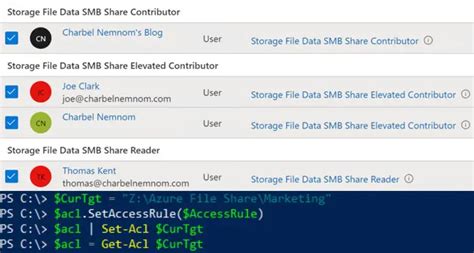 how to set windows acls ntfs permissions on azure file shares