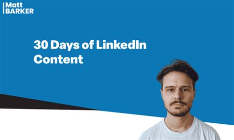 Wso Matt Barker 30 Days Of Linkedin Content Tutflix Free