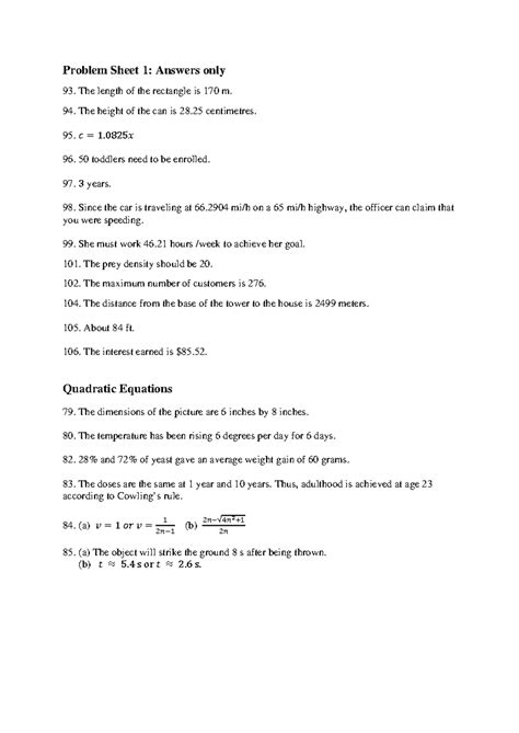 problem sheet 1 answers 1 problem sheet 1 answers only the length of