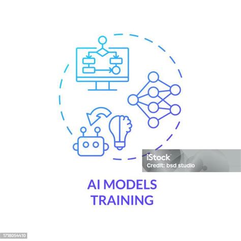 2d Gradient Thin Line Icon Ai Models Training Concept Stock Illustration Download Image Now