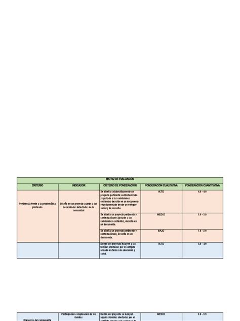 Matriz de Evaluacion Dañada | PDF