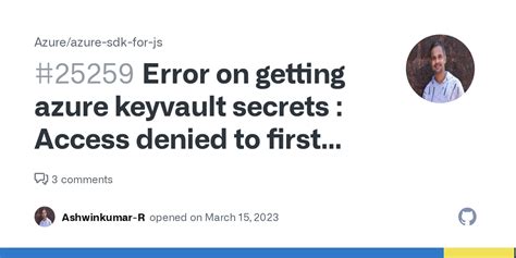 Error On Getting Azure Keyvault Secrets Access Denied To First Party