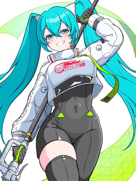 hatsune miku, racing miku, and racing miku (vocaloid and 1 more) drawn ...