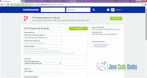 Android Foursquare Api Example Java Code Geeks