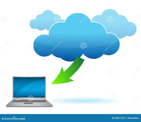 Cloud Computing Laptop Concept Illustration Stock Vector Illustration