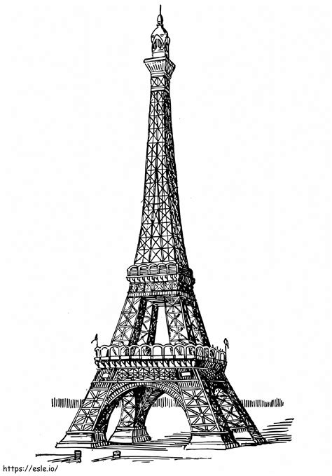 Eiffel Tower Coloring Page