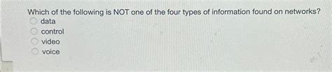 Solved Which of the following is NOT one of the four types | Chegg.com