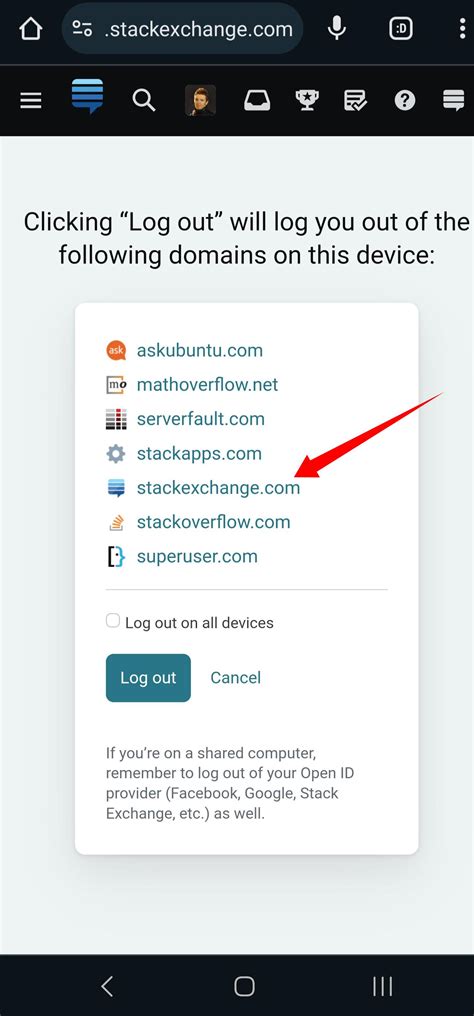 Logging Out Doesn T Log Out From Data Stackexchange Meta Stack
