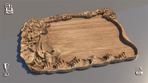 Tea Tray Lotus File Stl 3d Model For Cnc And 3d Printer Etsy
