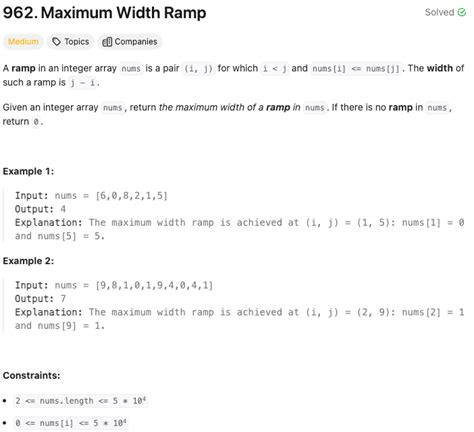 Day 19 Of 100 Maximum Width Ramp By Welt Medium