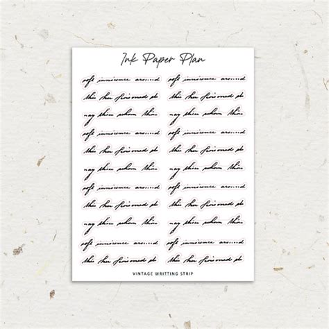 Vintage Writing Foiled Header Ink Paper Plan