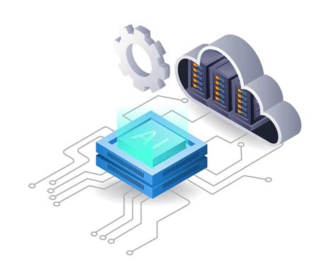 premium vector artificial intelligence cloud server network