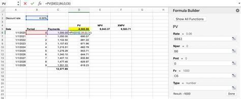 Present Value Excel Template