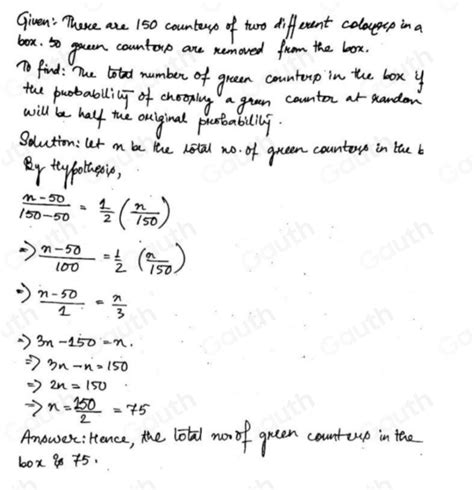 solved there are some red counters and some white counters in a bag at the start 7 of the