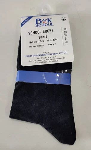 Unisex Plain Cotton Black School Socks Mid Calf Crew At Rs 31pair