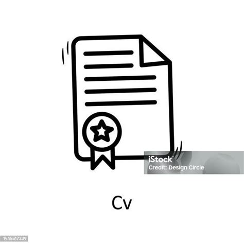 Cv 벡터 개요 아이콘 디자인 그림입니다 흰색 배경에 비즈니스 기호 Eps 10 파일 교습에 대한 스톡 벡터 아트 및 기타