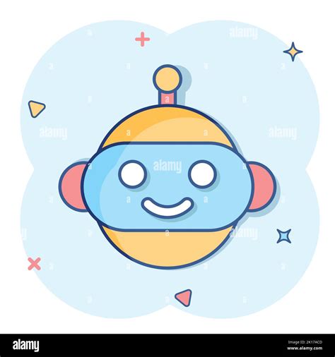 Cute Robot Chatbot Icon In Comic Style Bot Operator Vector Cartoon