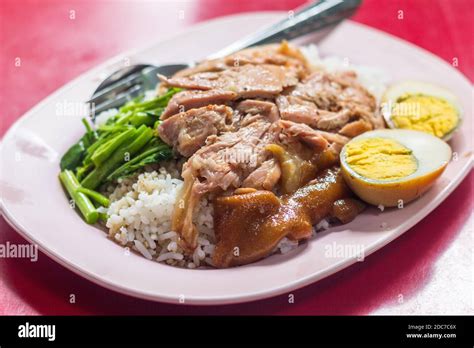 Kao Ka Moo A Popular Thai Street Food Dish Of Slow Braised Pork Leg In Thailand Stock Photo Alamy