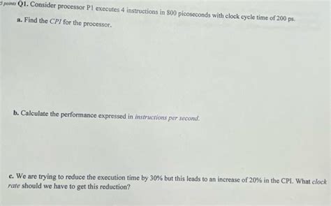 Solved Poonts Q1 Consider Processor P1 Executes 4