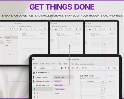 Onenote Adhd Onenote To Do List Onenote Todo List Onenote Task Tracker Template Onenote Project