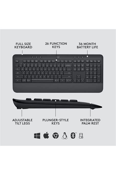 Logitech Signature Mk650 Multi Device Bolt Alıcılı Bluetooth Kablosuz Klavye Ve Mouse Seti