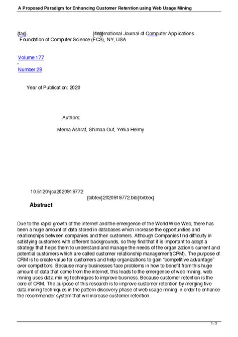 Pdf A Proposed Paradigm For Enhancing Customer Retention Using Web Usage Mining