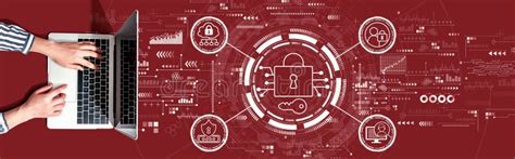 Data Security Concept With Person Using A Laptop Stock Image Image Of