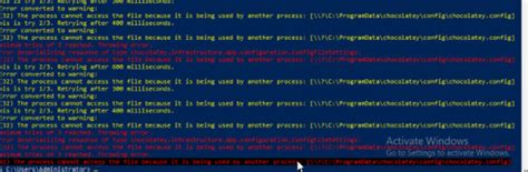incorrect error message is displayed when nfig becomes
