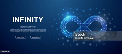 무한대 3d 낮은 폴리 기호와 파란색 방문 페이지에 대한 연결된 점 영원히 디자인 일러스트 개념 다각형 무한 그림 0명에 대한 스톡 벡터 아트 및 기타 이미지 Istock