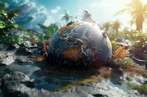 Earth Pollution Concept Planet Earth Is In Danger Environmental