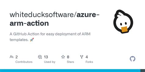 github whiteducksoftware azure arm action a github action for easy