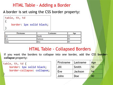 Html Table Border