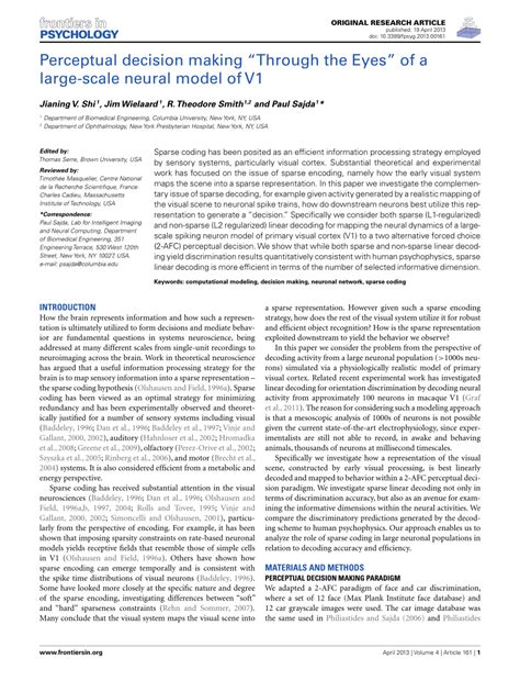 Pdf Perceptual Decision Making “through The Eyes” Of A Large Scale