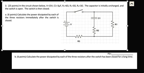 solved 3 25 points in the circuit shown below v isv c1 3uf r 60