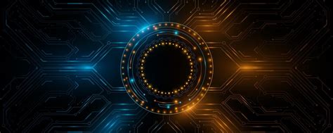 Premium Vector Futuristic Cpu Panel With Glowing Hud Circle Scifi Board For Your Technology