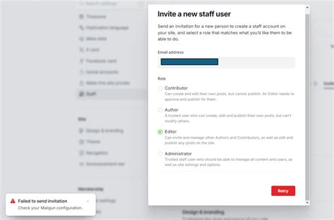 unable to invite new admin users to account without mailgun setup