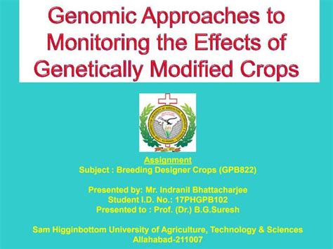 11 genomic approaches to monitoring the effects of gmo ppt