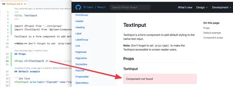 Missing Generated Prop Documentation For TextInput Issue Primer React GitHub