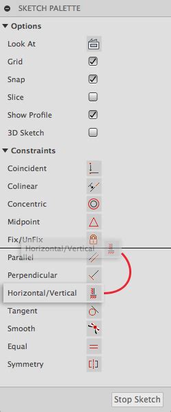 horizontal vertical constraints take precedent over perpendicular