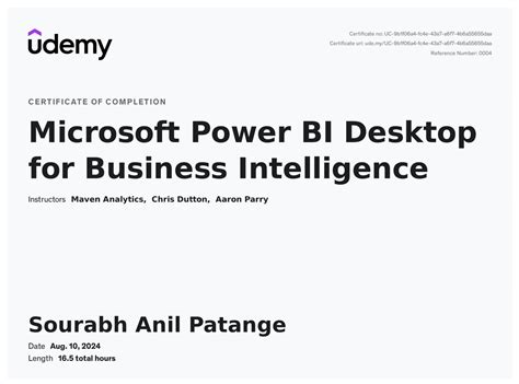 Sourabh Patange On Linkedin Successfully Completed Microsoft Power Bi Certification On Udemy