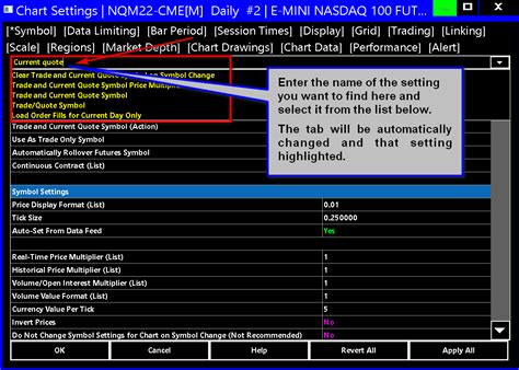Settings Windows Interface Sierra Chart