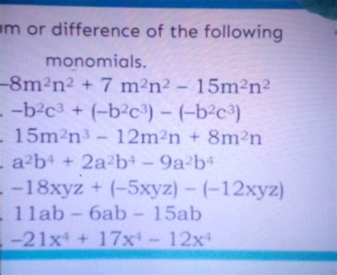 Find The Sum Or Difference Of The Following Studyx