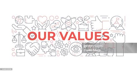 Core Values Web Banner Design Template With Line Art Icons High Res Vector Graphic Getty Images