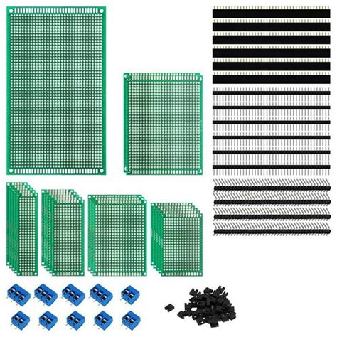 147 Piece Pcb Circuit Board Prototype Kit Double Sided Perf Boards