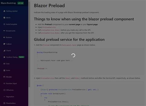 Blazor Preload Component Blazor Bootstrap