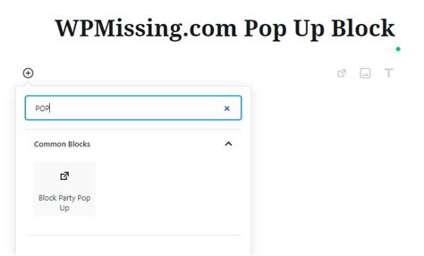 quickly create popup window in gutenberg editor pop up block wp missing