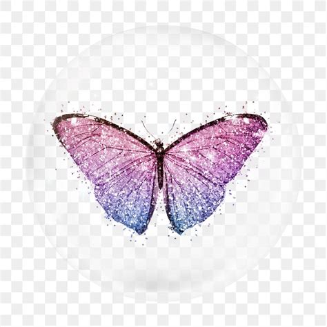 Glitter Butterfly Png Bubble Element Premium Png Rawpixel