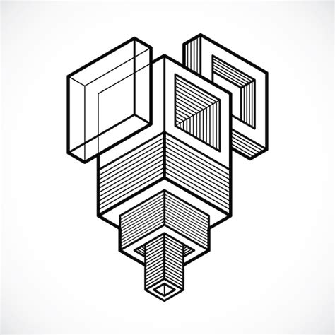 Premium Vector 3d Abstract Isometric Construction Vector Polygonal Shape